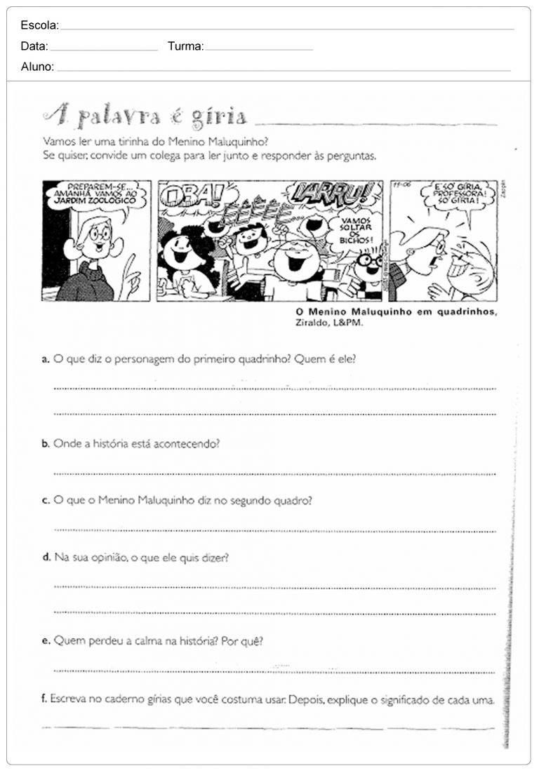 Atividades de interpretação de texto 2 ano imprimir: Ensino Fundamental.
