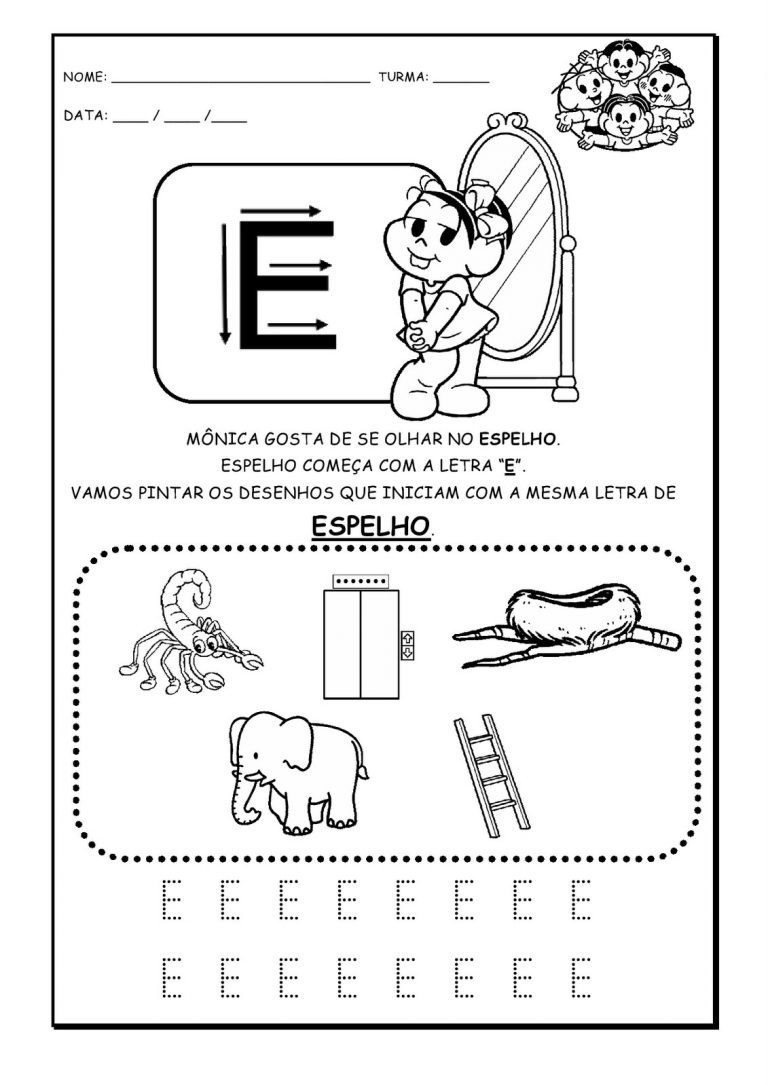 Atividades de Alfabetização para imprimir - Letra E – Educação e ...