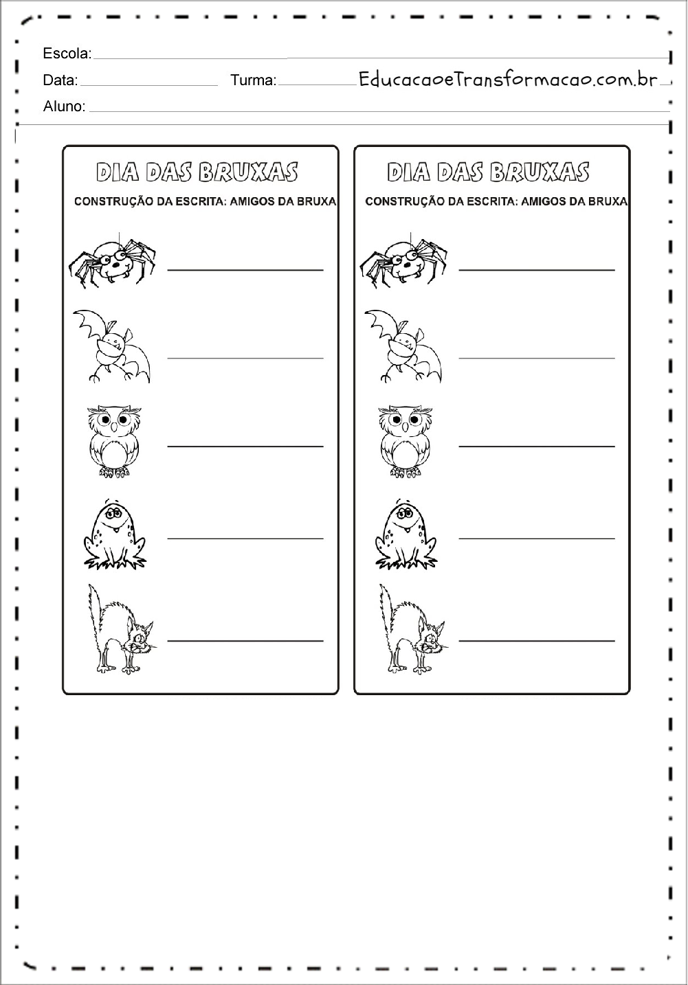Construção da Escrita - Atividades Dia das Bruxas - Halloween ...