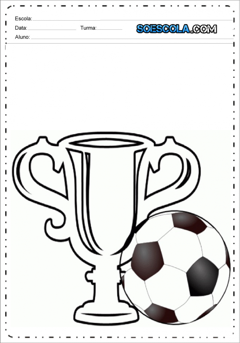 Desenhos para Colorir - Troféu e Bola – Educação e Transformação