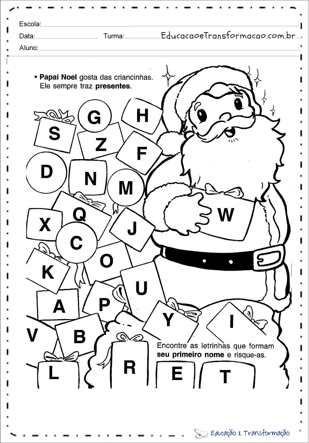 Atividades Sobre Natal Encontre As Letras Educação E Transformação