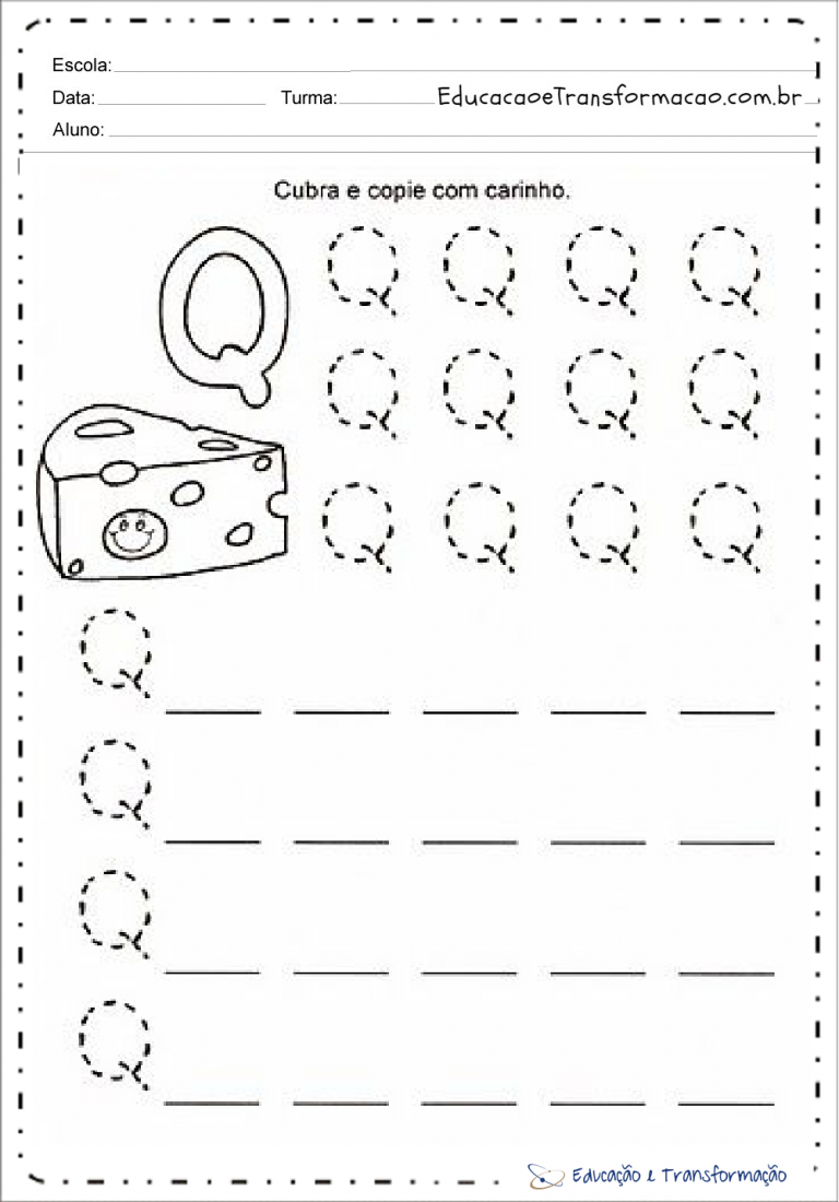 Atividades com a letra Q para alfabetização - Atividades Educativas