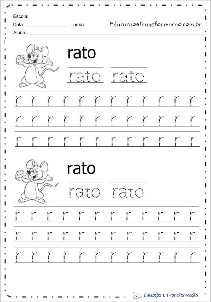 Atividades com Letra R - SÓ ESCOLA