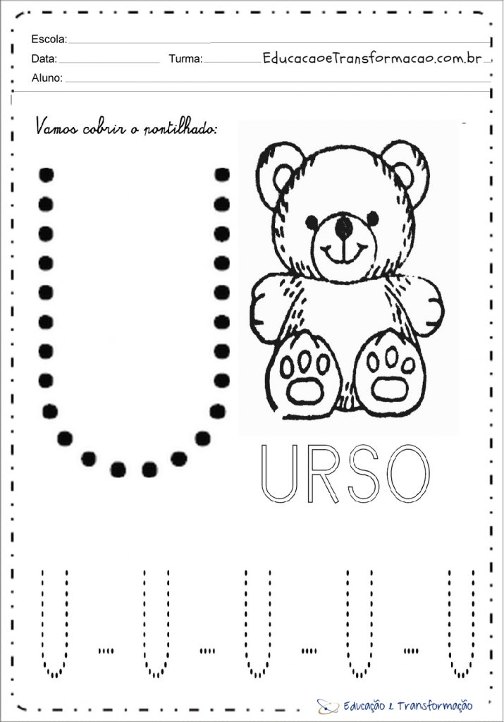 Atividades com a Letra U para Alfabetização - Atividades Educativas