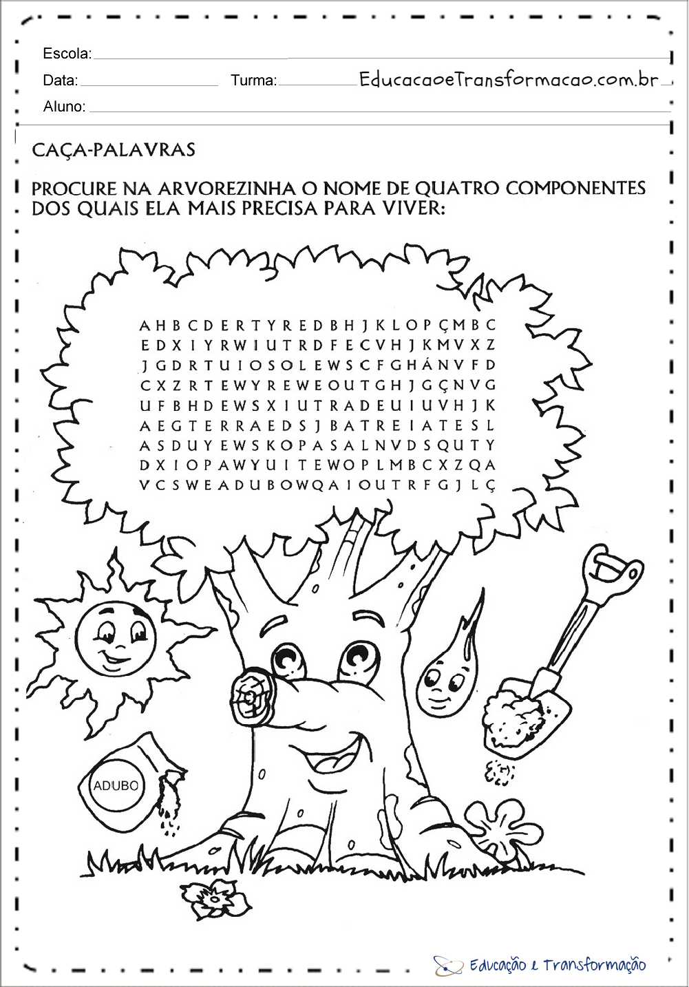 Atividades Meio Ambiente Educação Infantil Caça Palavras Educação E