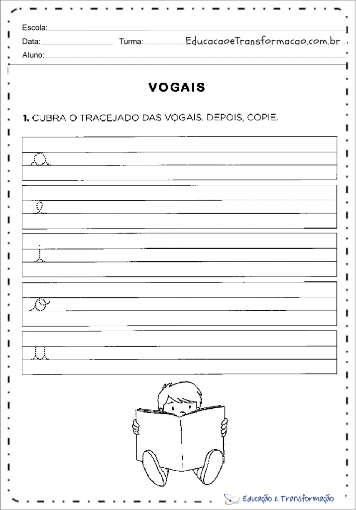 Atividades Vogais - Atividades com Vogais para Alfabetização