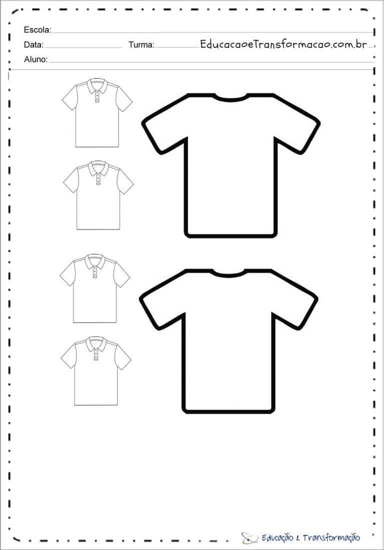 Moldes de Camisa para imprimir – Educação e Transformação