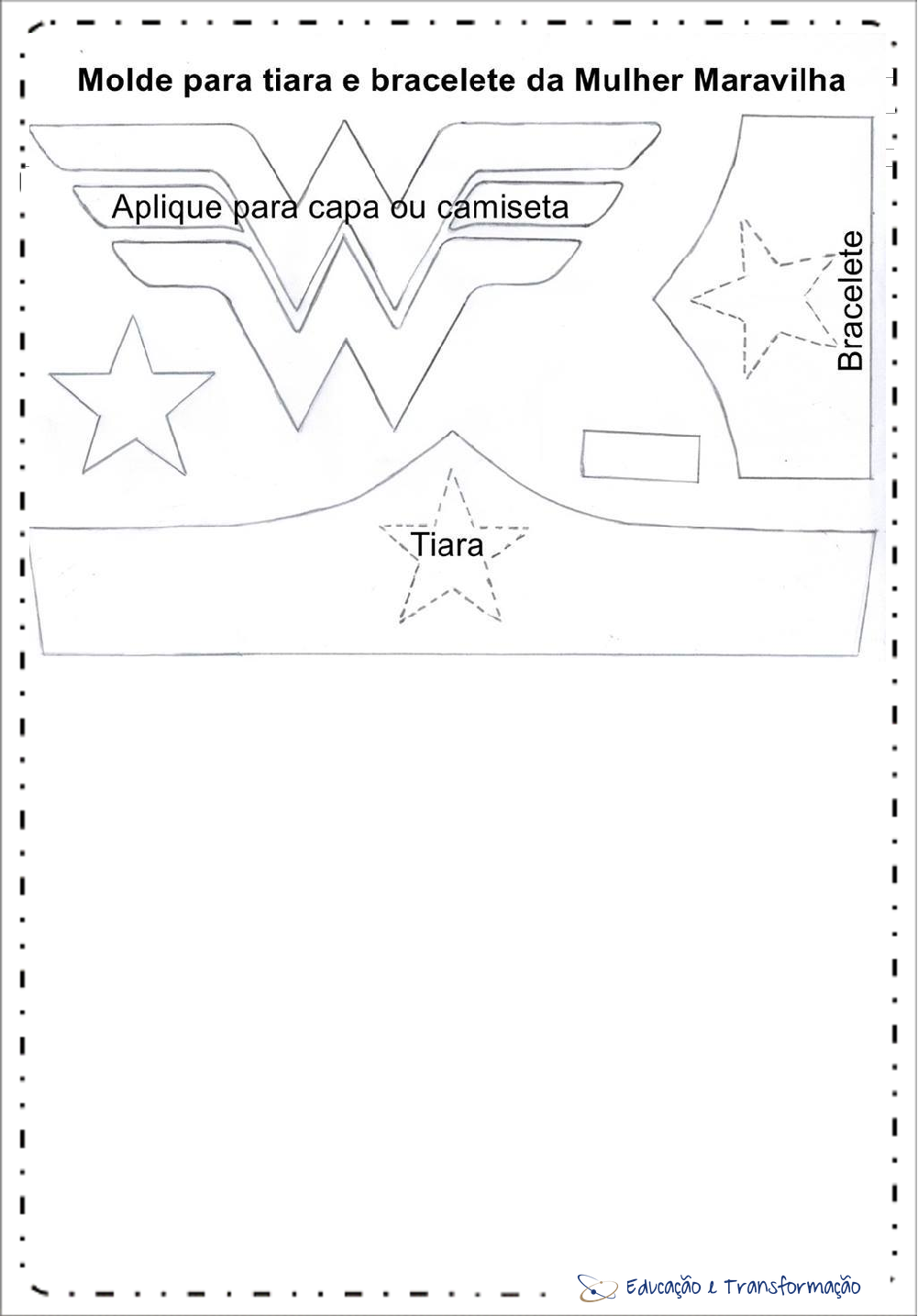 Molde Da Tiara E Bracelete Da Maravilha Para Imprimir - RETOEDU