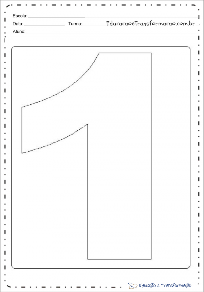 Molde de números grandes e pequenos para imprimir