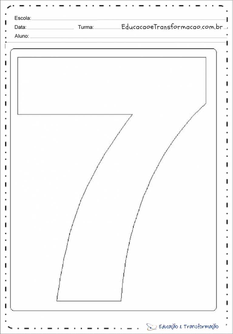 Molde de números grandes e pequenos para imprimir