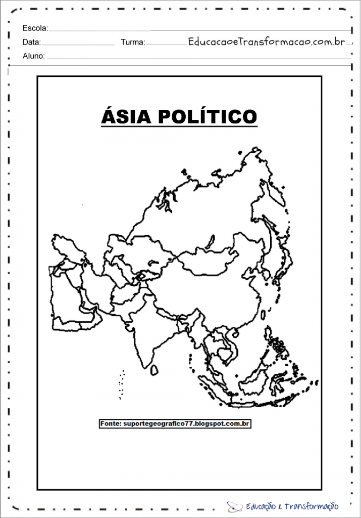 Mapa da Ásia: físico, politico, climas e divisão regional - Paises e ...