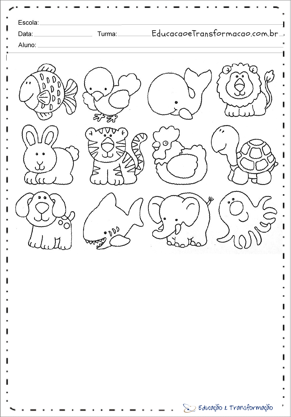 Desenho De Animal Para Colorir E Imprimir Desenhos De Animais