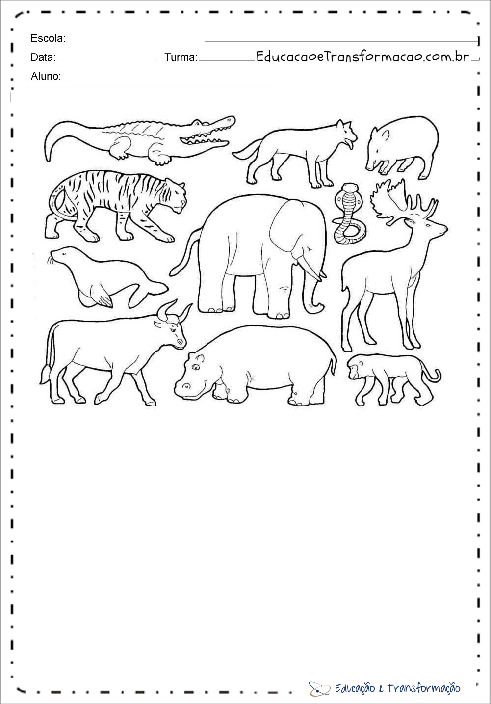 Desenho de animal para colorir e imprimir - Desenhos de animais