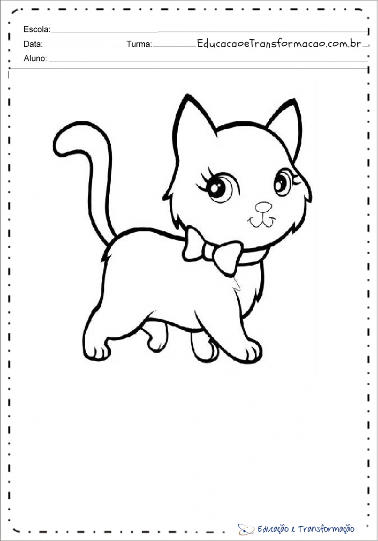 Gato colorir para imprimir - Desenhos de Animais – Educação e Transformação