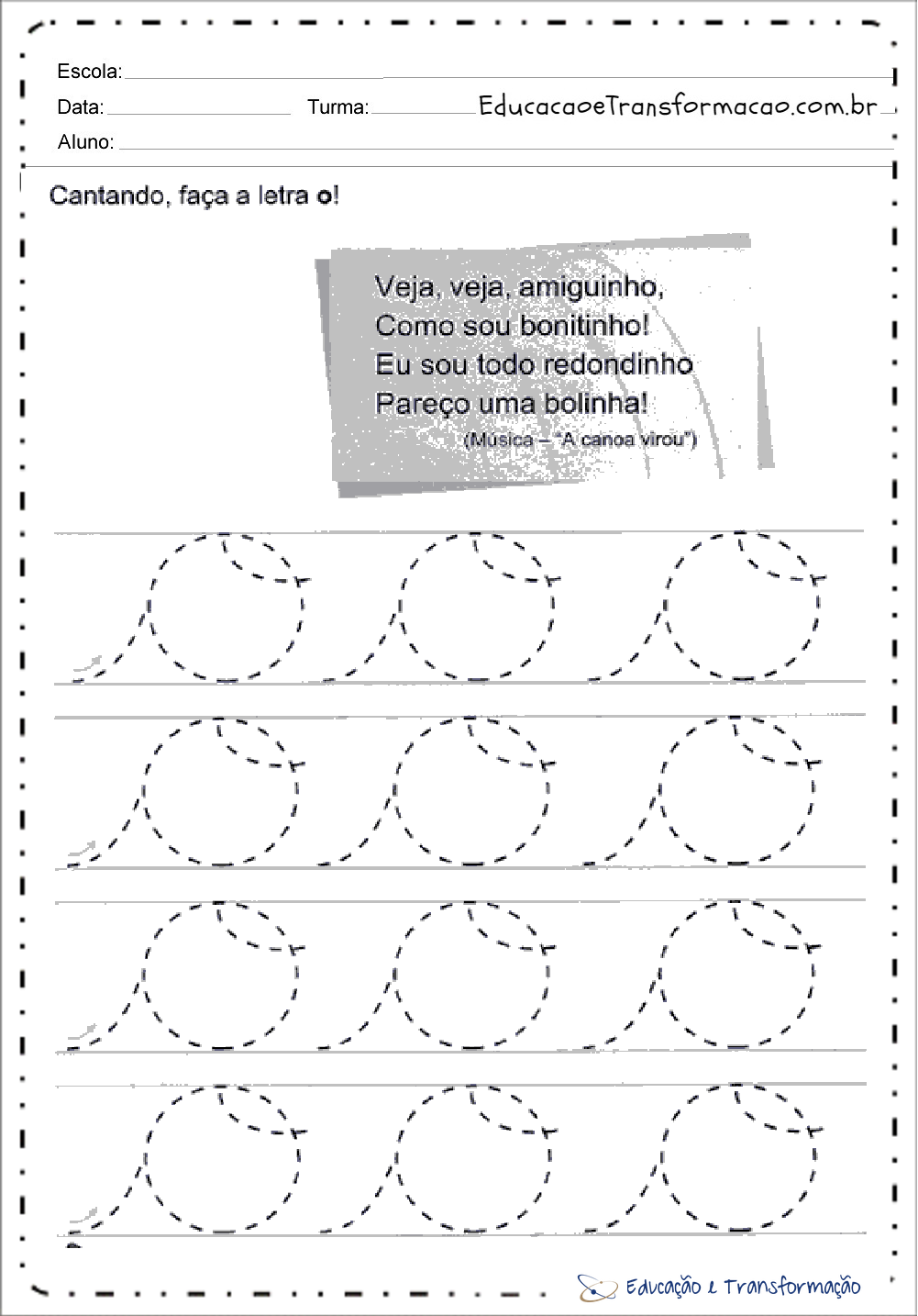 Caderno de caligrafia: atividades educativas de caligrafia para imprimir