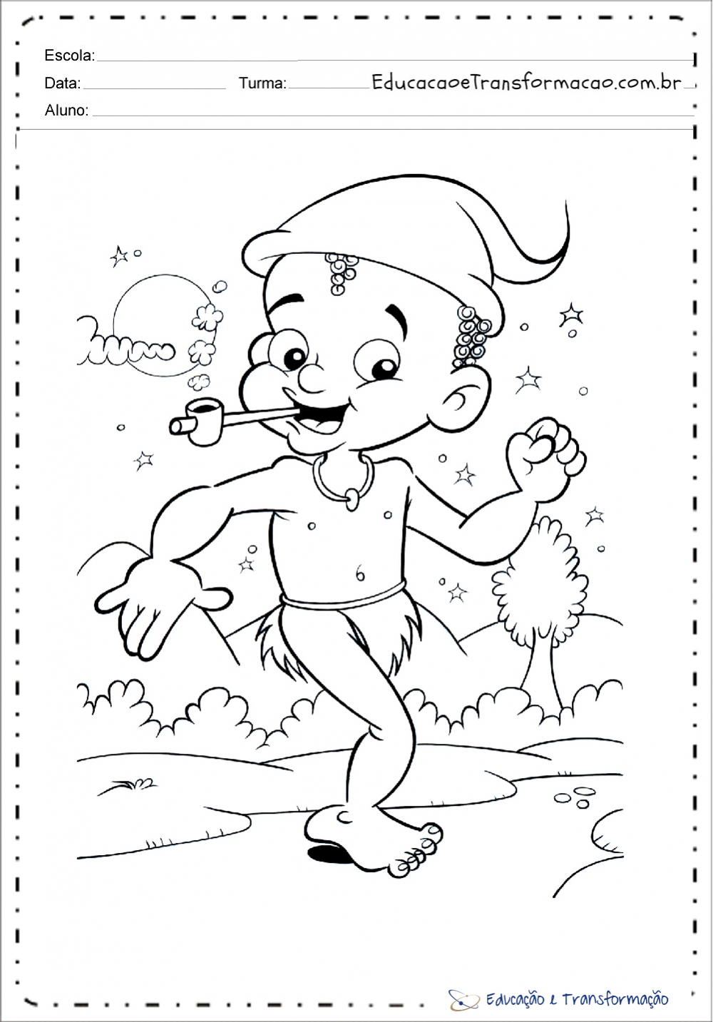 Desenhos do Saci Pererê para colorir e imprimir - Folclore Brasileiro